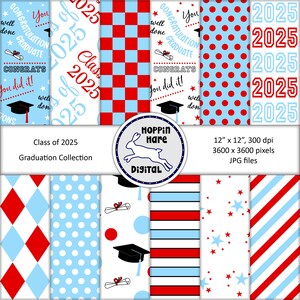 Graduation Digital Paper Pack - Scrapbooking Papers - Class of 2025 ...