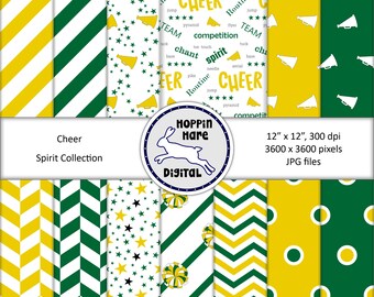 Cheer Digital Paper Pack Cheerleading Scrapbooking Papers - Etsy