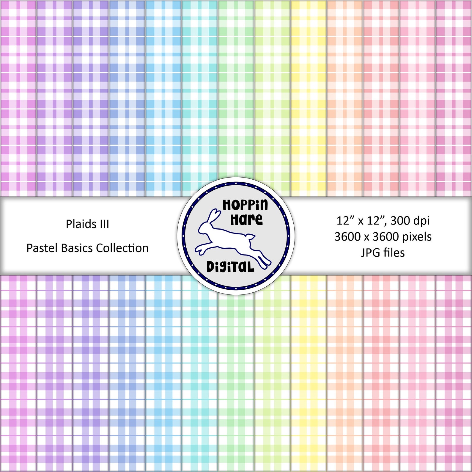 Plaid Digital Paper Pack Seamless Pattern Papers Pastel Colors - Etsy