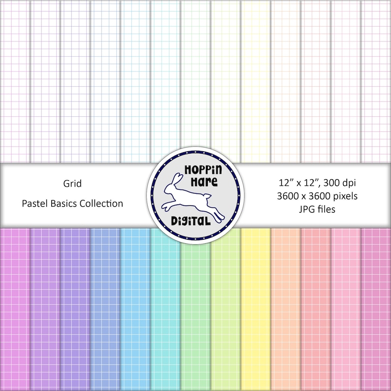 Grid Digital Paper Pack - Squares Checks Boxes Seamless Pattern Papers ...
