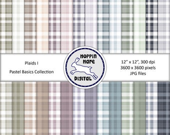 Plaid Digital Paper Pack Seamless Pattern Papers Pastel Colors - Etsy