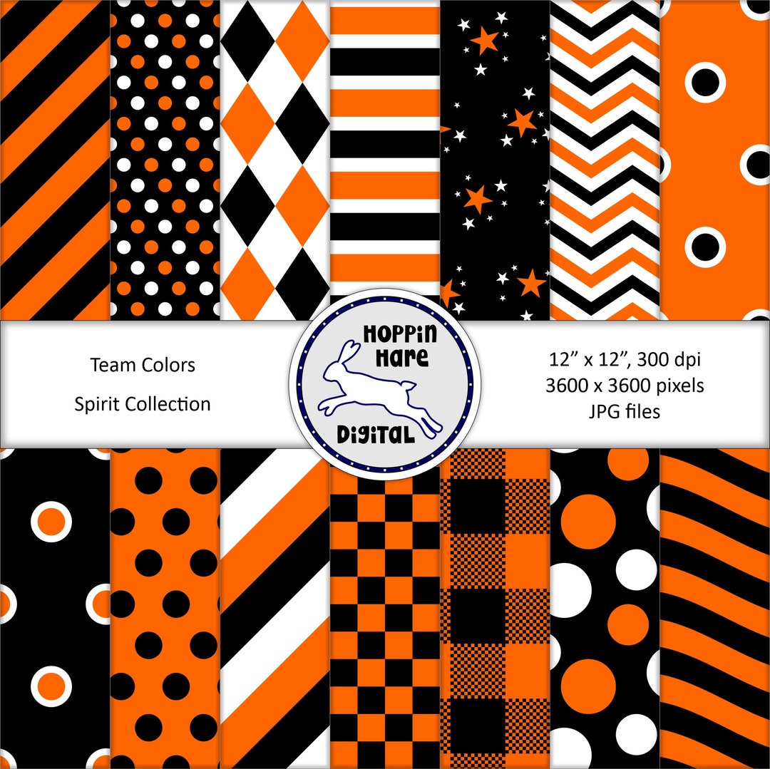 School Spirit Digital Paper Pack - Team Colors Scrapbooking Papers ...