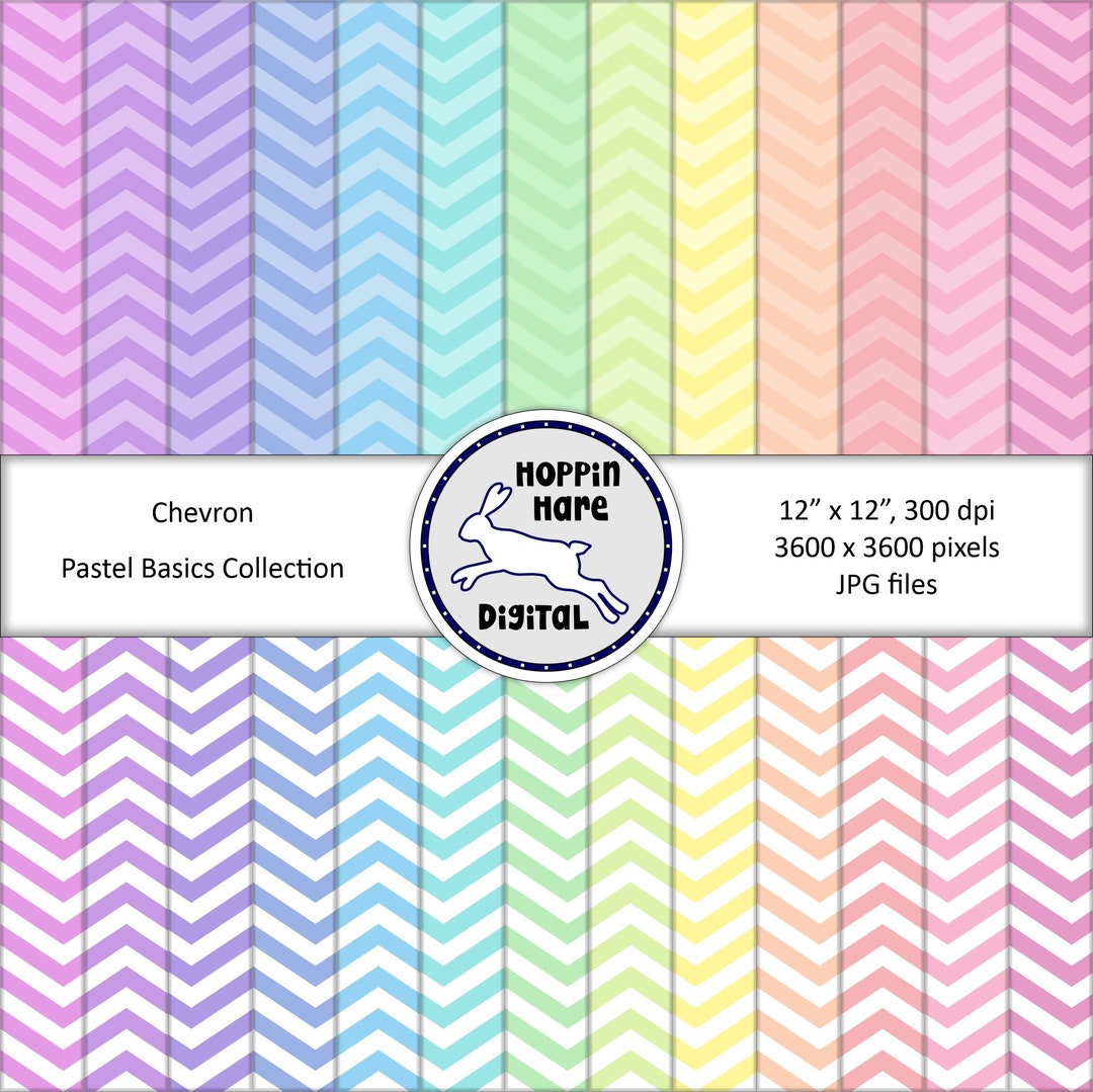 Chevron Digital Paper Pack - Seamless Pattern Papers - Pastel Colors - Etsy
