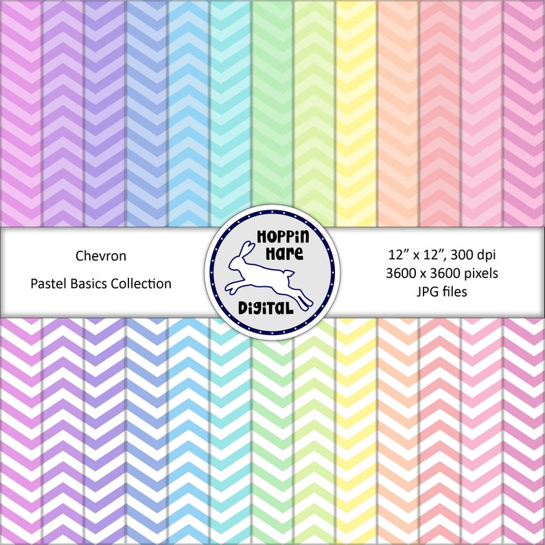Chevron Digital Paper Pack Seamless Pattern Papers Pastel - Etsy