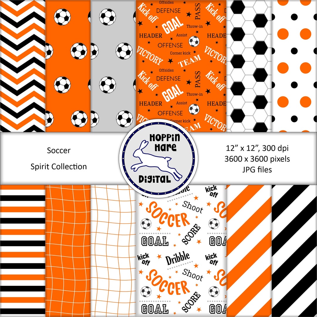 Soccer Digital Paper Pack - Soccer Scrapbooking Papers - Seamless ...