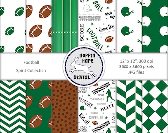 Football Backgrounds Green & Yellow Green Bay Digital Papers - Etsy