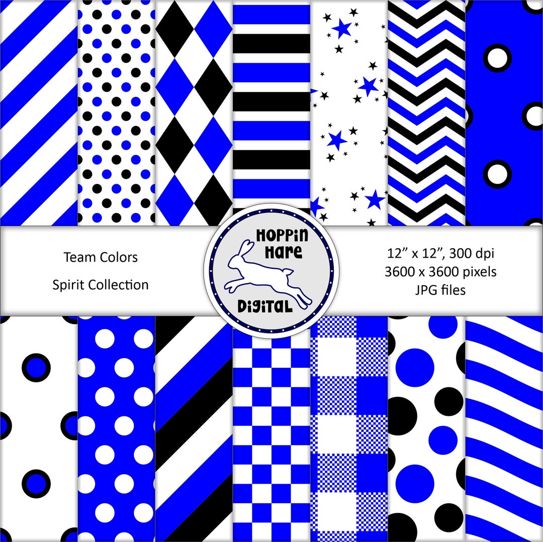 Team Spirit Digital Paper Pack - School Colors Scrapbooking Papers ...