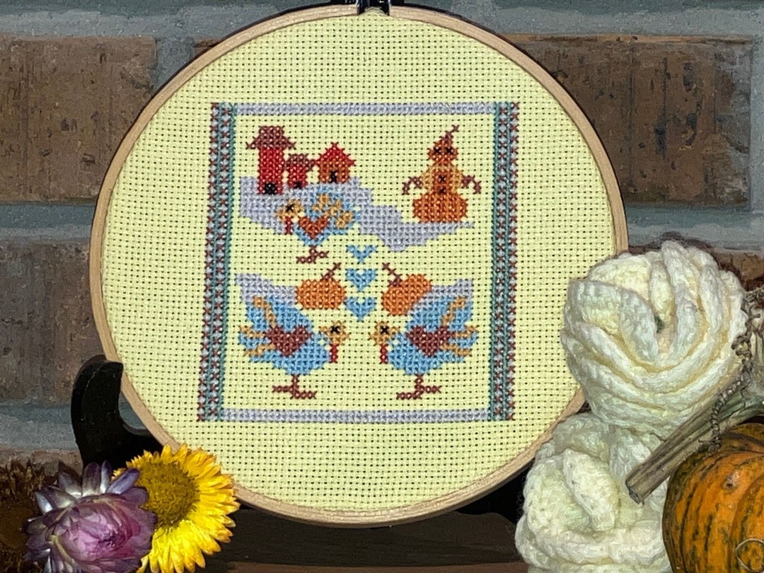 Autumn Sampler Cross Stitch, Mini Sampler Cross Stitch, Turkey Cross ...
