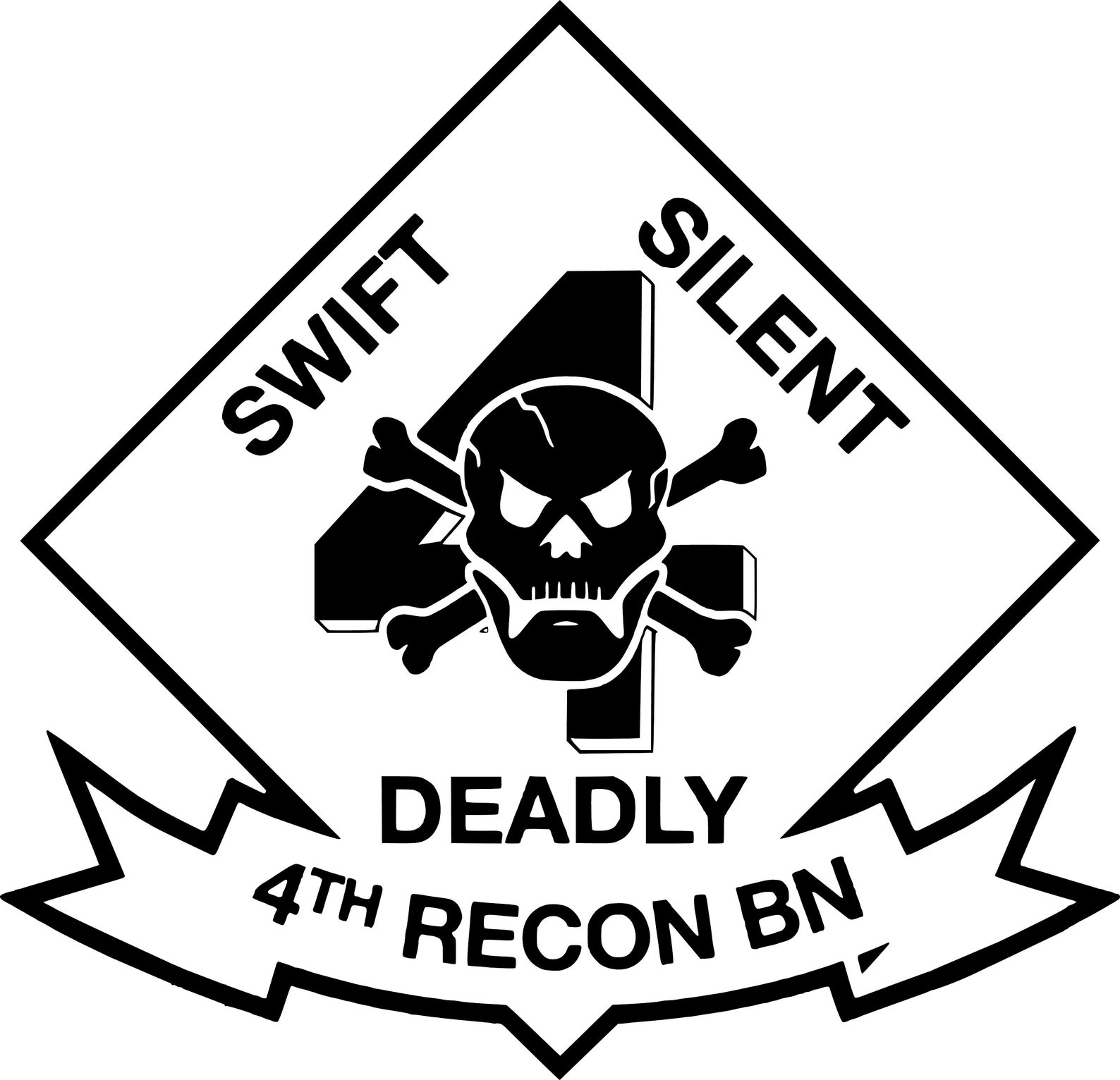 USMC 4th Recon Battalion Logo Vinyl Sticker / Decal - Etsy