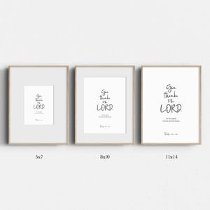 Psalm 107:1 Give Thanks to the Lord, Bible Verse Wall Art, Christian ...