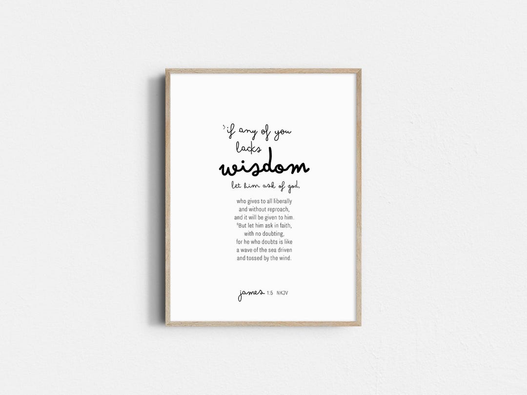 James 1:5 If Any of You Lacks Wisdom, Bible Verse Wall Art, Christian ...