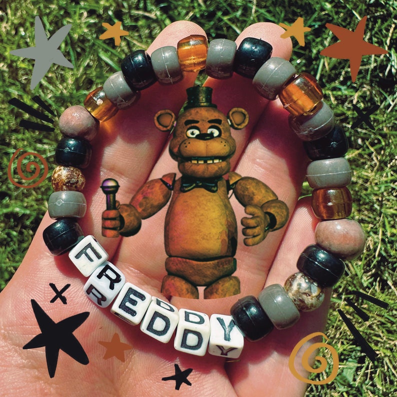 Five Nights at Freddys FNAF Kandi Pony Bracelet Singles Freddy, Foxy ...