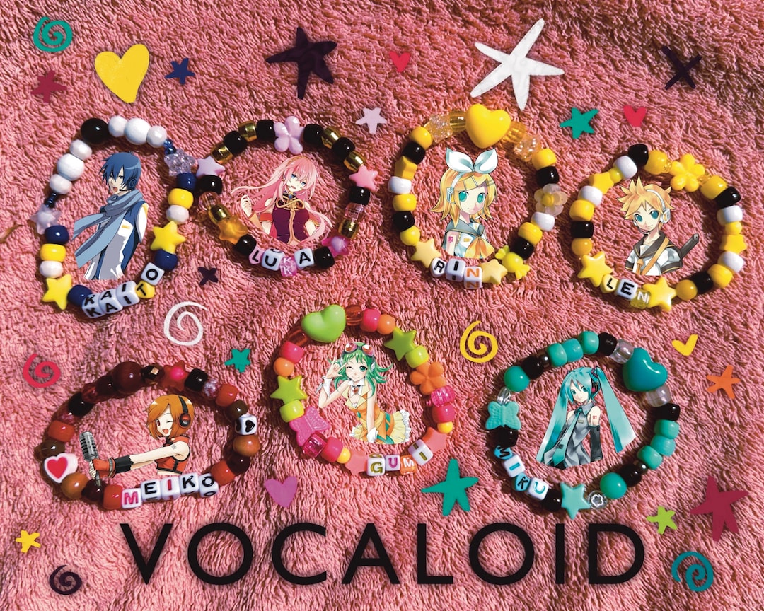 Vocaloid Kandi Pony Bracelets - Hatsune Miku, Rin & Len, Luka, Gumi ...