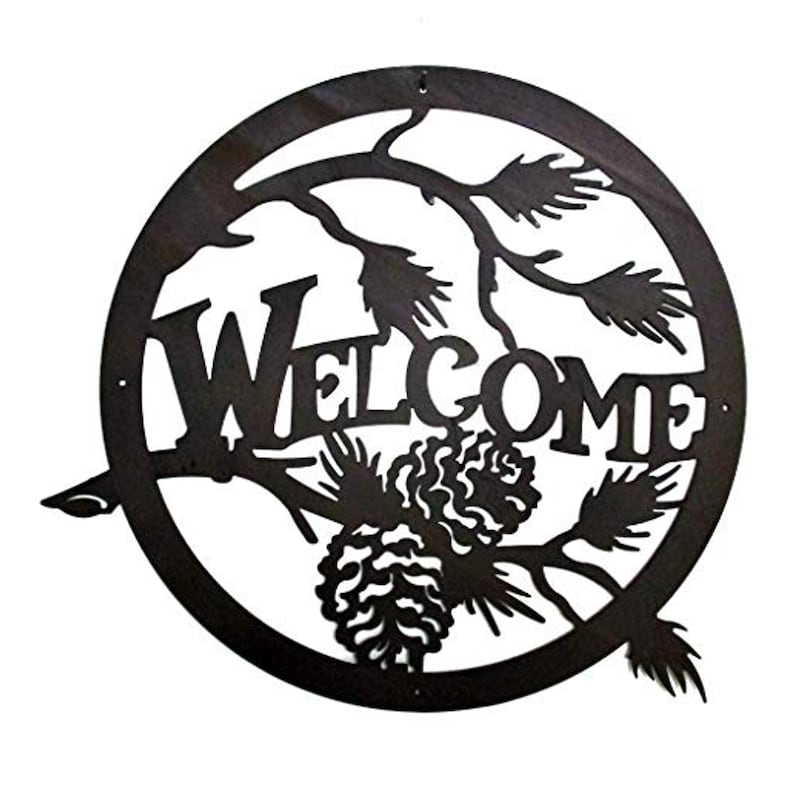 Welcome Sign Pine Cones DXF / SVG File for Plasma, Laser, Waterjet ...