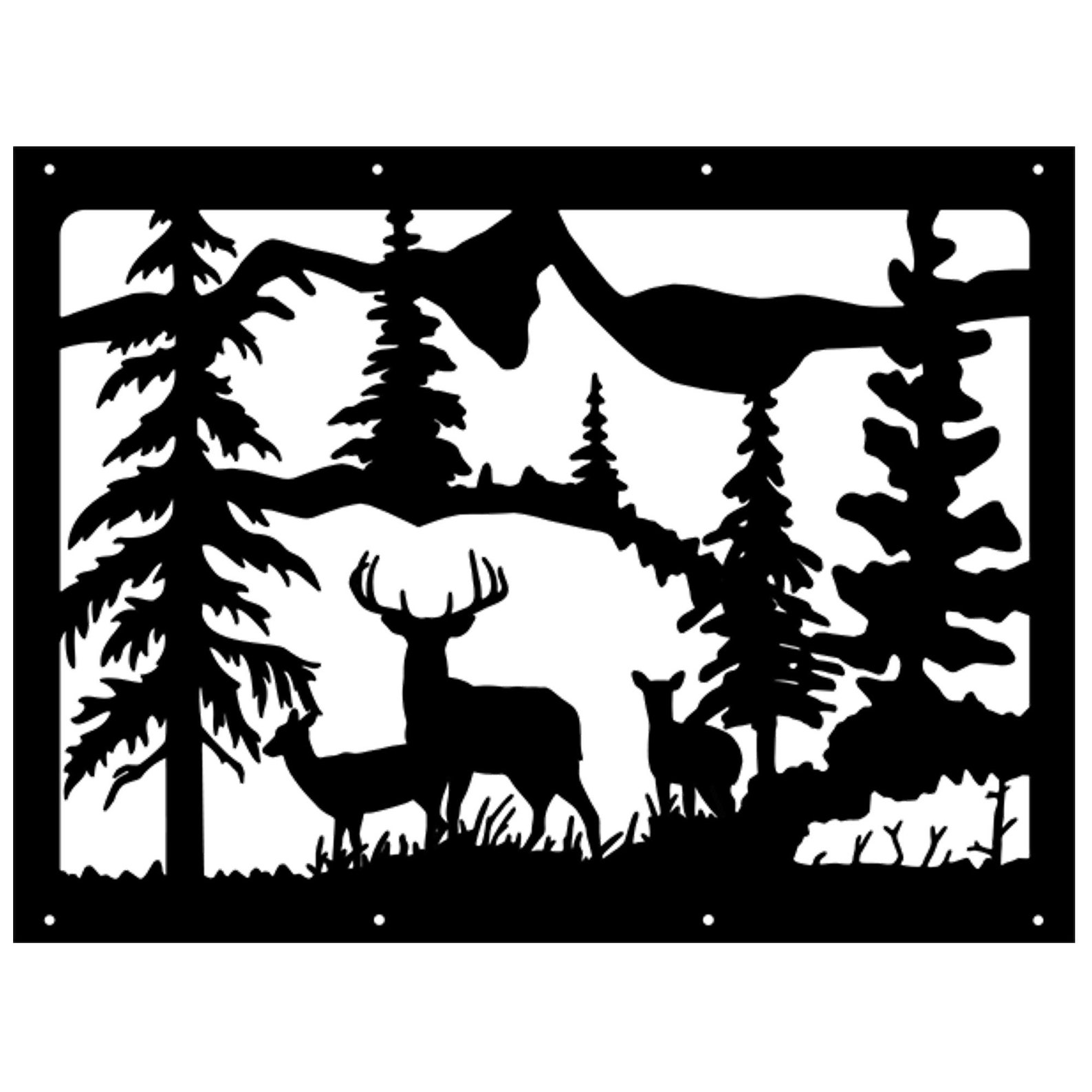 Wildlife Scene Deer (2) DXF / SVG File for Plasma, Laser, Waterjet ...
