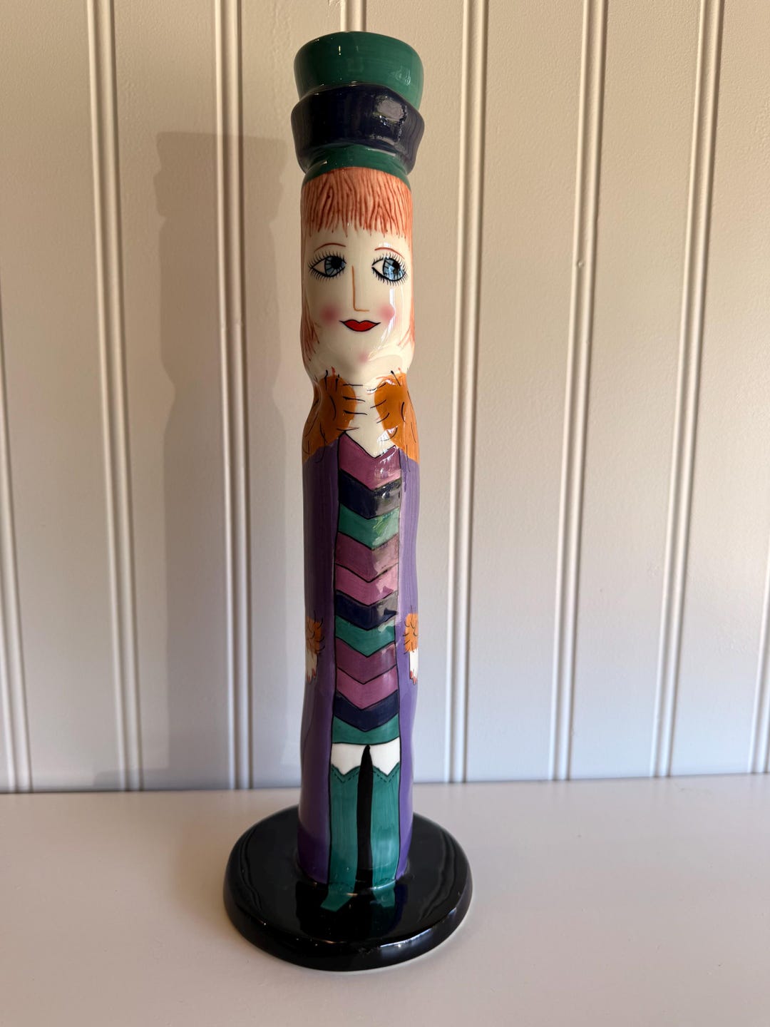 Susan Paley “gina’s Green Boots” Figural Vase – Hand-painted Whimsical ...