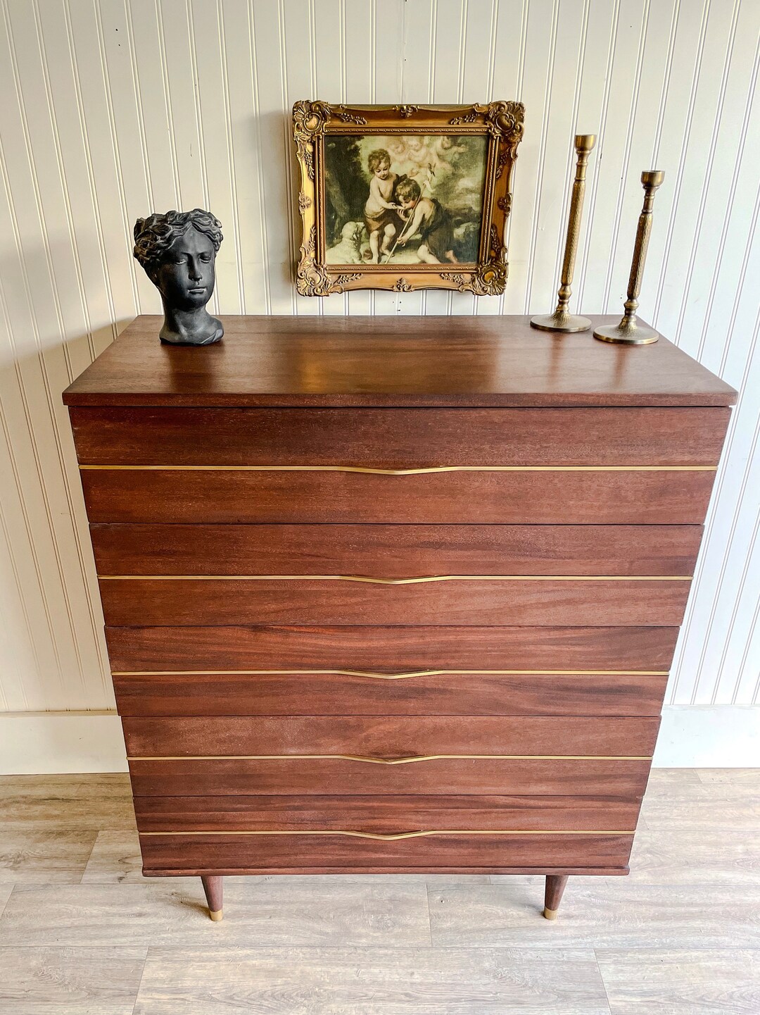 Newly Refinished Mid-century Modern Solid Wood Genuine Mahogony Tallboy ...