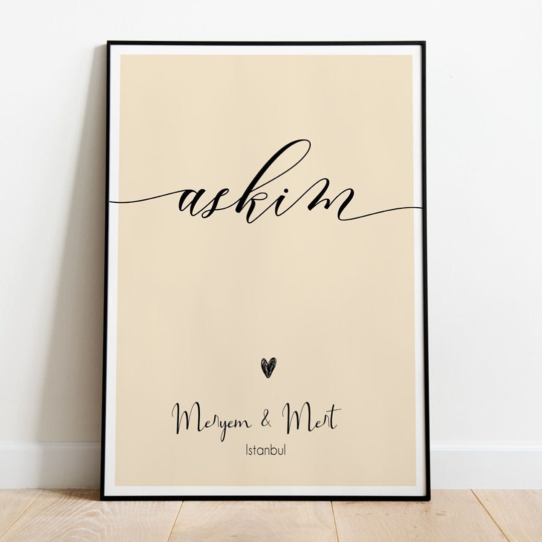 Ask/askim Love Poster Turkish Love Poster Wedding Poster - Etsy