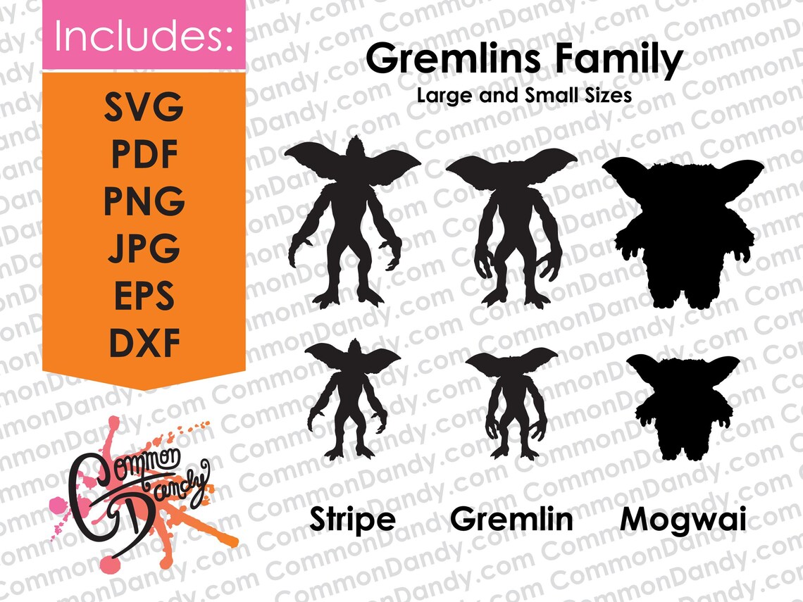 Gremlins Family SVG Bundle, Stripe, Mogwai, Parent and Child, Nerd ...