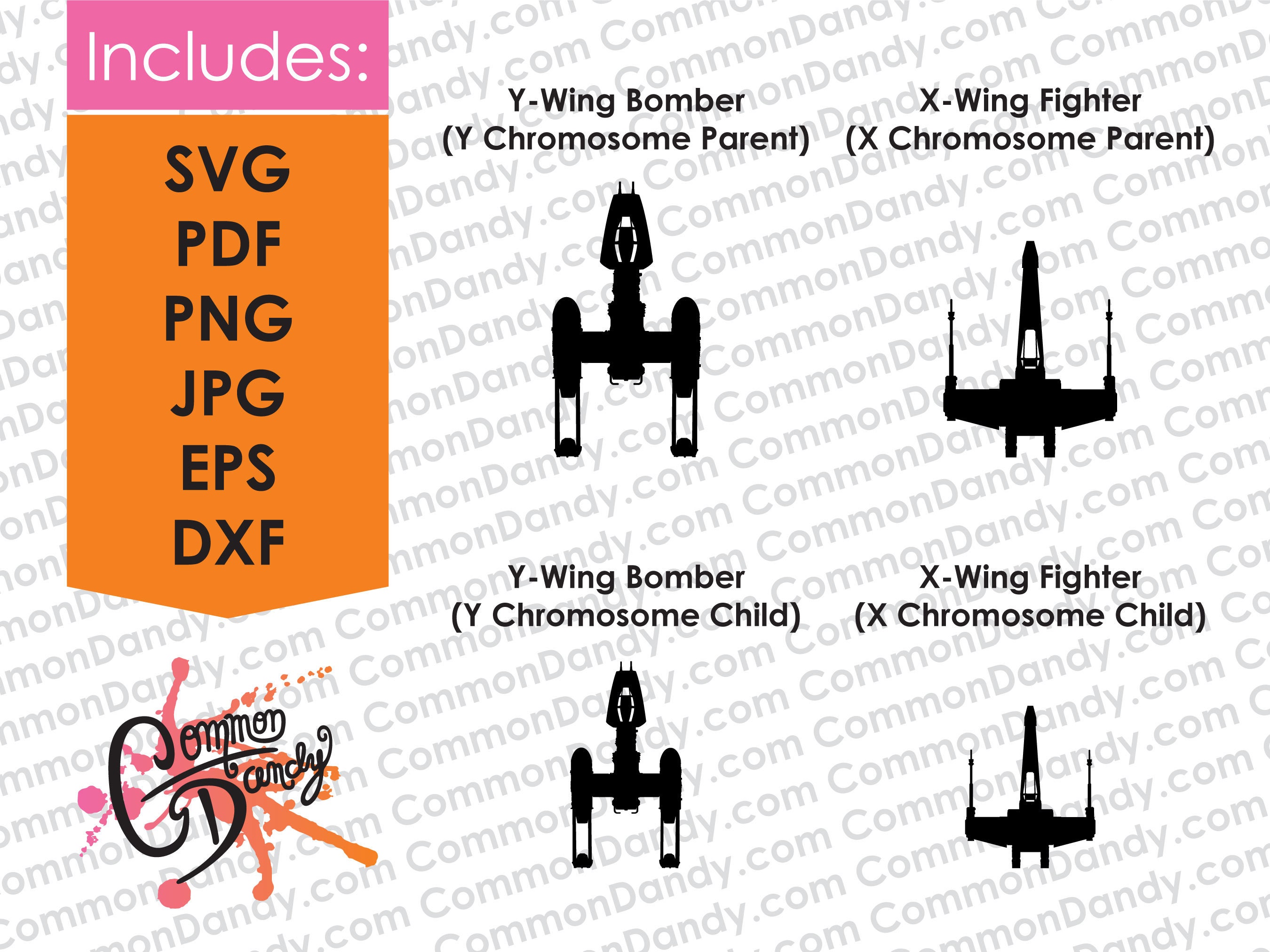 Star Wars Family SVG Bundle, X-wing and Y-wing, Parent and Child, Nerd ...