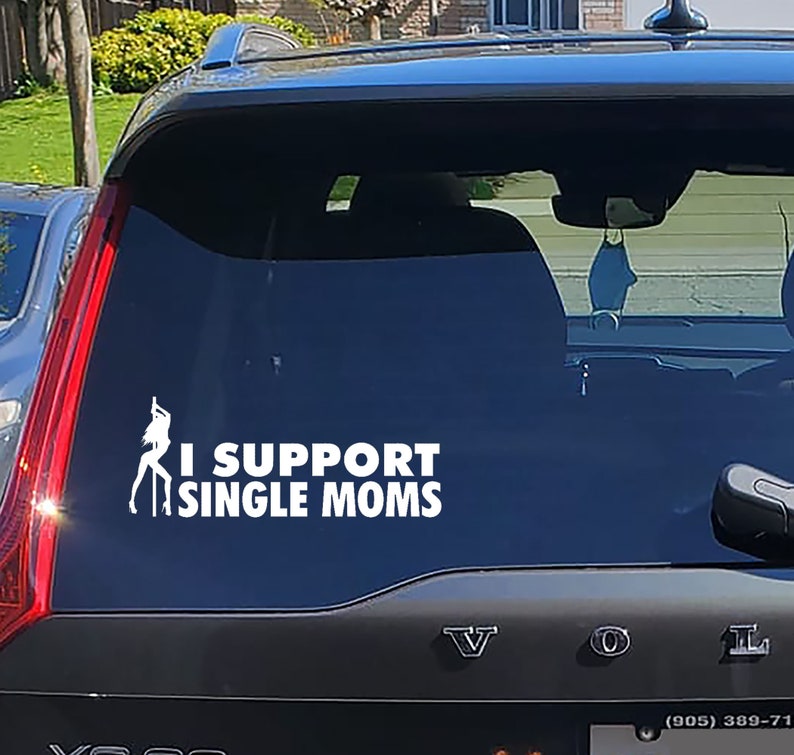 I Support Single Moms Bumper Sticker Decal for Car, Truck, Window ...