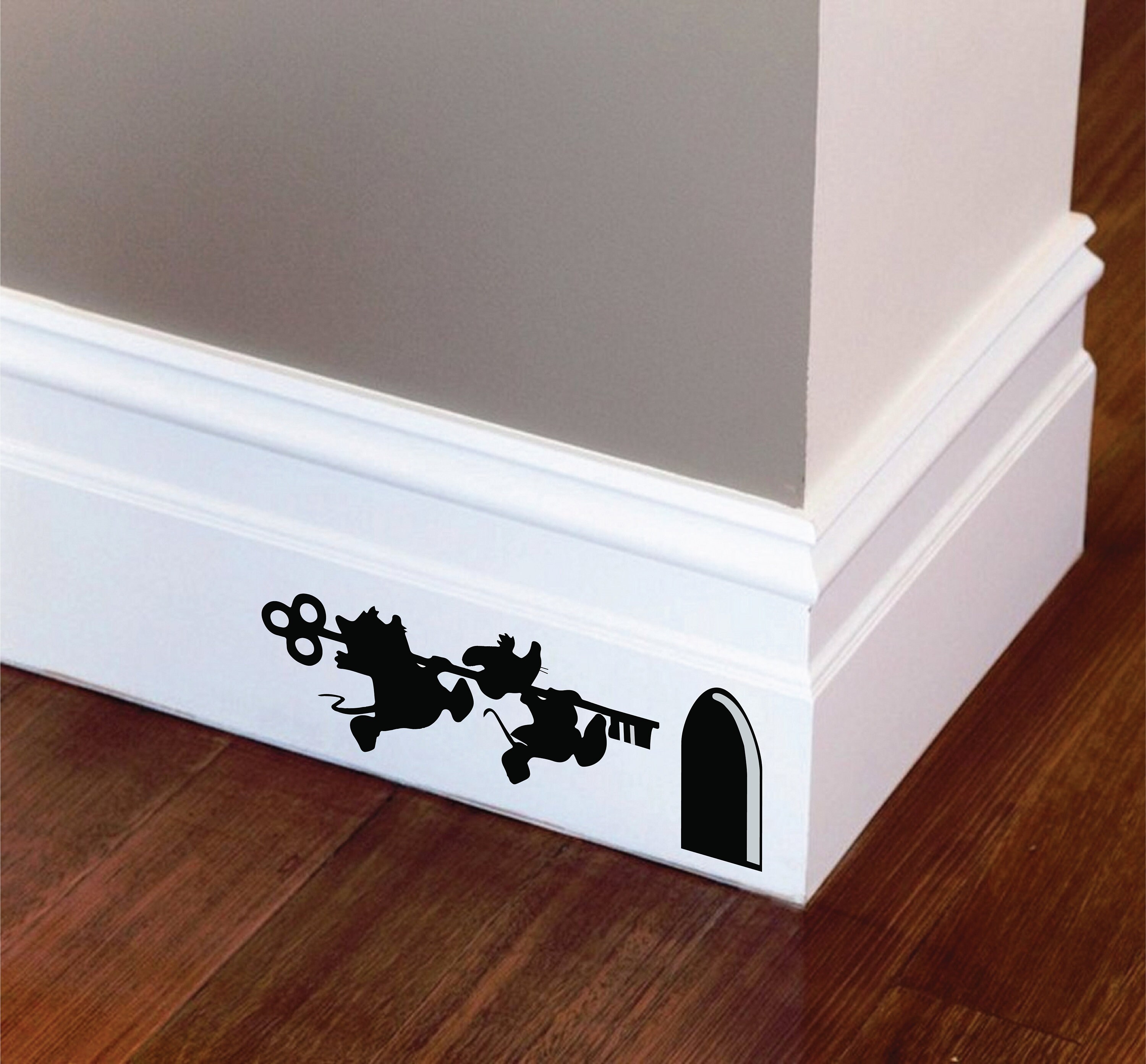 Cute Mice Pals Jaq and Gus Decorative Baseboard Vinyl Decals With Mouse ...
