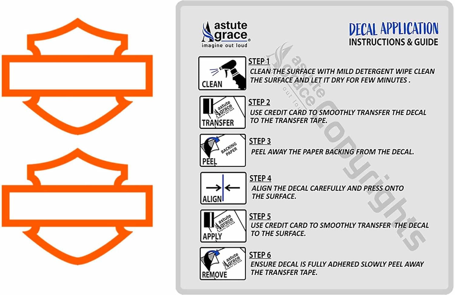 2x Motorcycle Bar and Shield Design Vinyl Decal Sticker, Bar & Shield ...