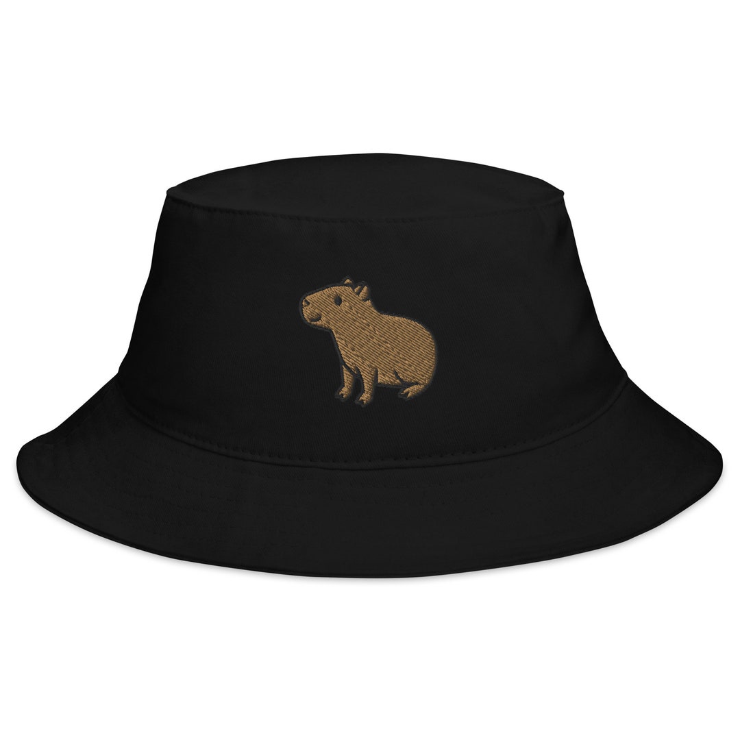 Capybara Bucket Hat Handmade Hat Embroidered Bucket Hat Etsy