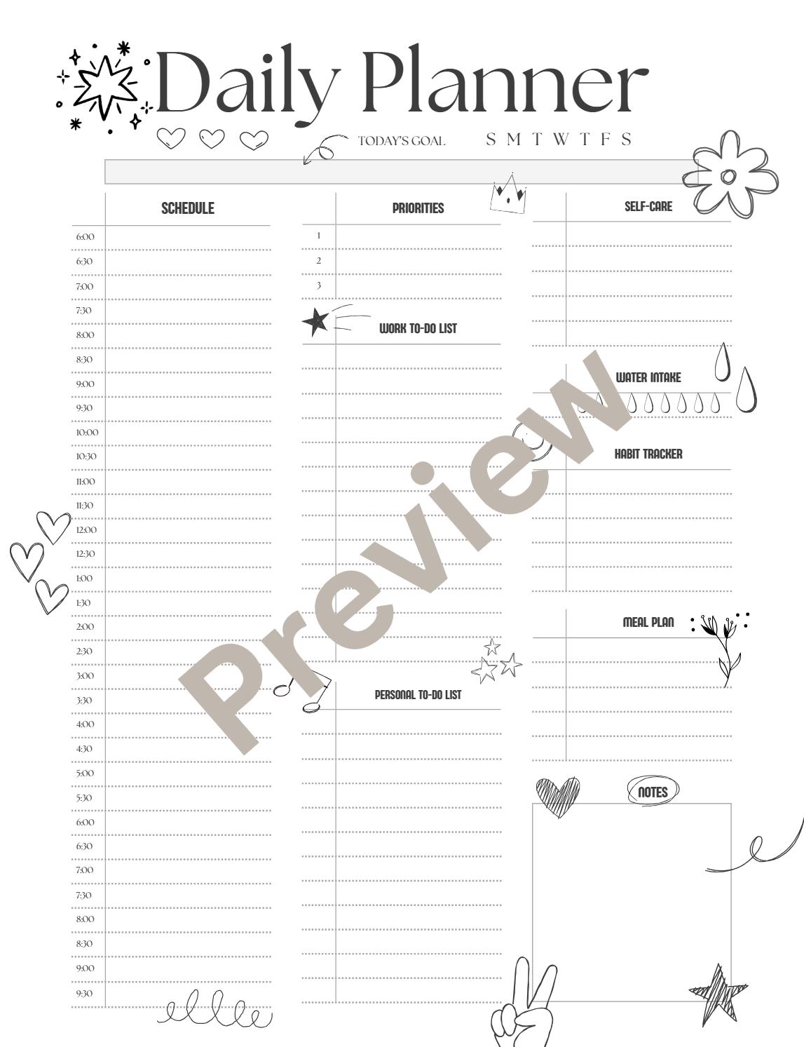 Undated Weekly Student Planner Printable – Monday Start & Daily PDF ...