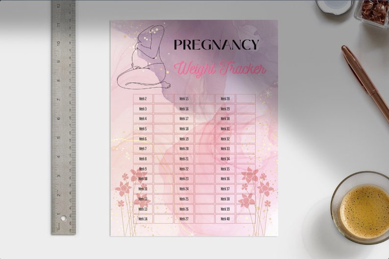 Pregnancy Weight Gain Tracker - Printable and Digital - Etsy
