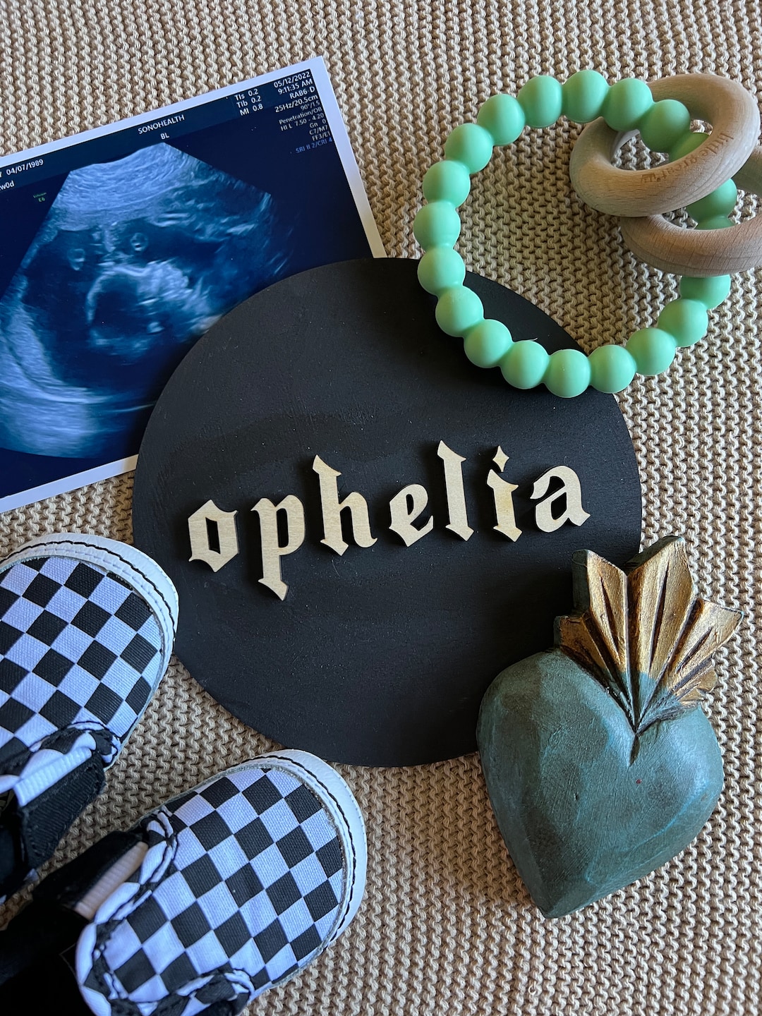 Edgy 6in Wood 3d Baby Name Sign for Pregnancy Announcement Photo and ...