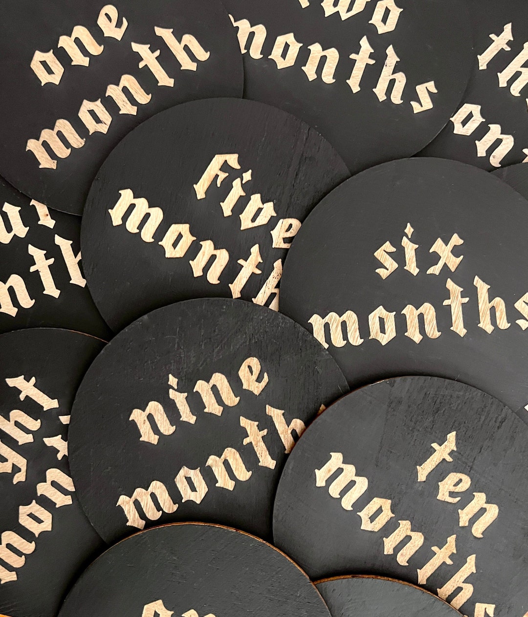 Edgy Wooden Monthly Milestone Markers First Holiday Signs Newborn Photo ...