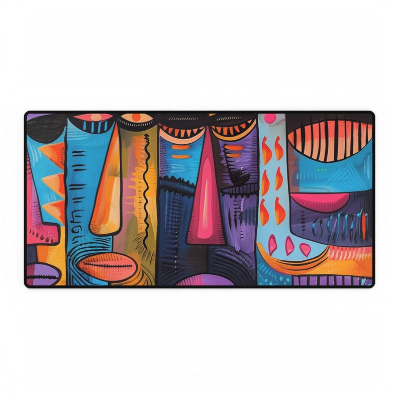 Boho Afro Desk Mat Tribal Pattern Detailed Design Ideal Cute Office ...