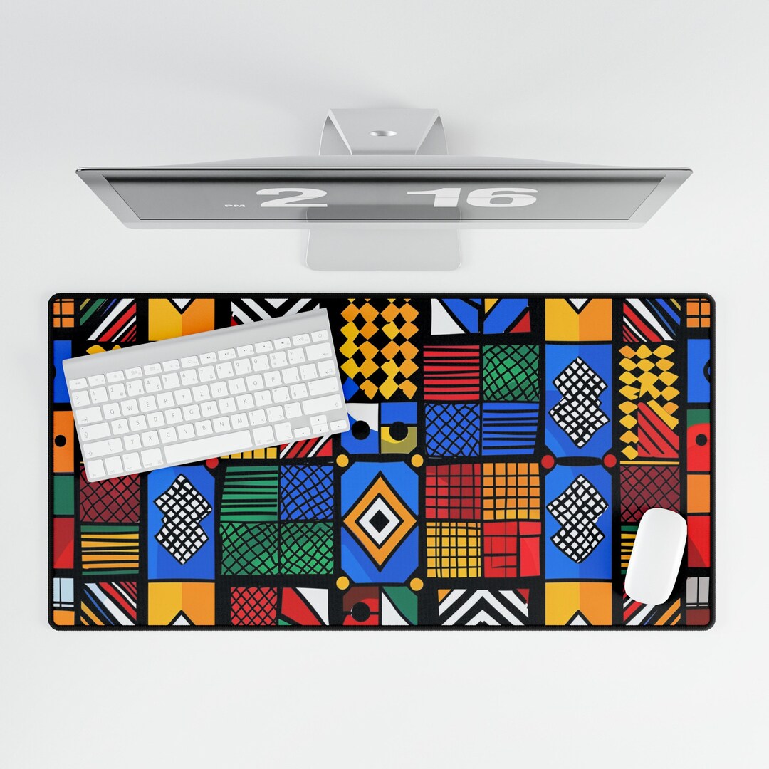 Boho Afro Desk Mat Tribal Pattern Detailed Design Ideal Cute Office ...