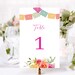 Fiesta Table Numbers, Mexican Wedding Table Number, Cactus Table Number ...