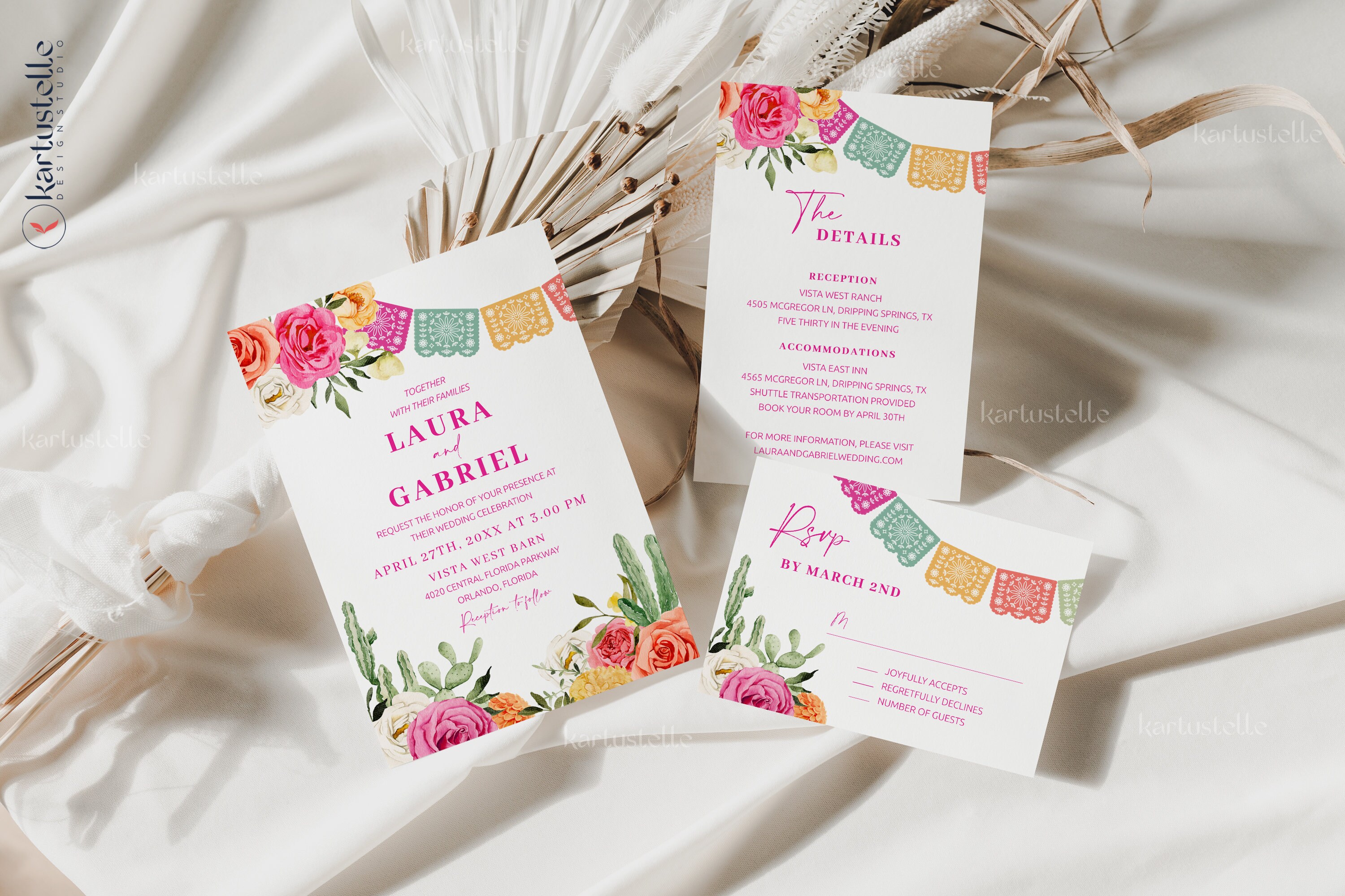 Fiesta Wedding Invitation Set Template, Mexican Wedding Invitations ...