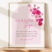 Hot Pink Floral Custom Sign Template, Hot Pink and Blush Wedding Signs ...