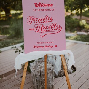 Red Pink Wedding Welcome Sign Template, Red and Pink Wedding Sign ...