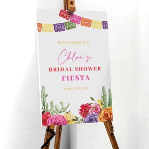 Fiesta Bridal Shower Welcome Sign Template Mexican Bridal Shower Poster ...