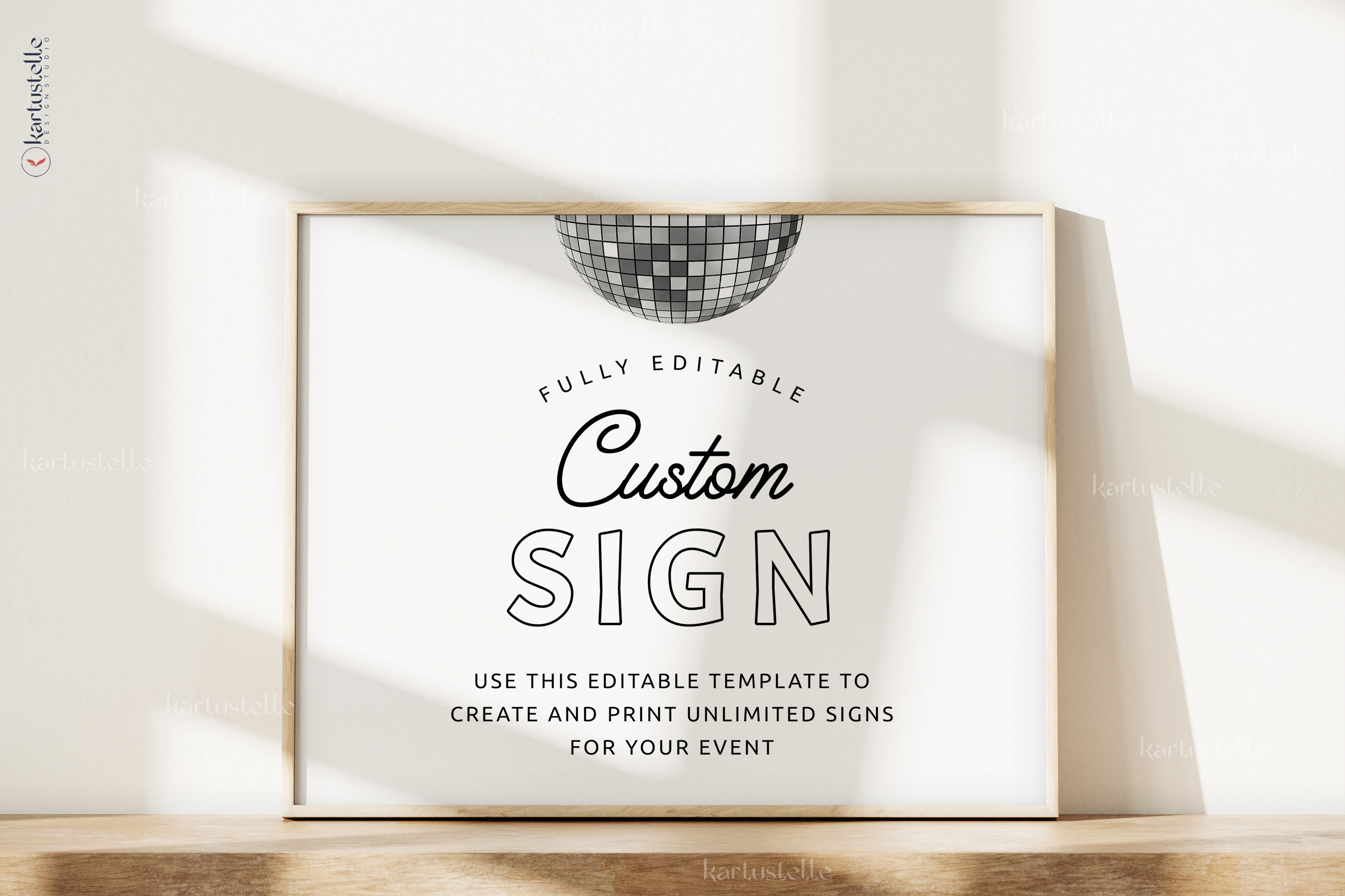 Disco Custom Sign Template, Retro Custom Signs, Disco Ball Wedding ...