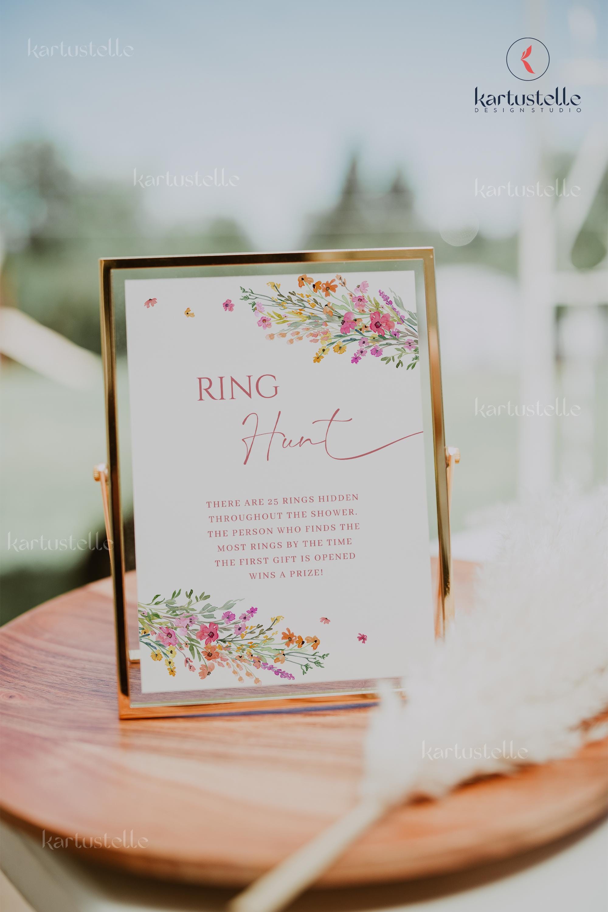 Pink Floral Bridal Shower Games Bundle Template Spring Wildflower ...