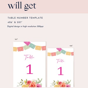Fiesta Table Numbers, Mexican Wedding Table Number, Cactus Table Number ...