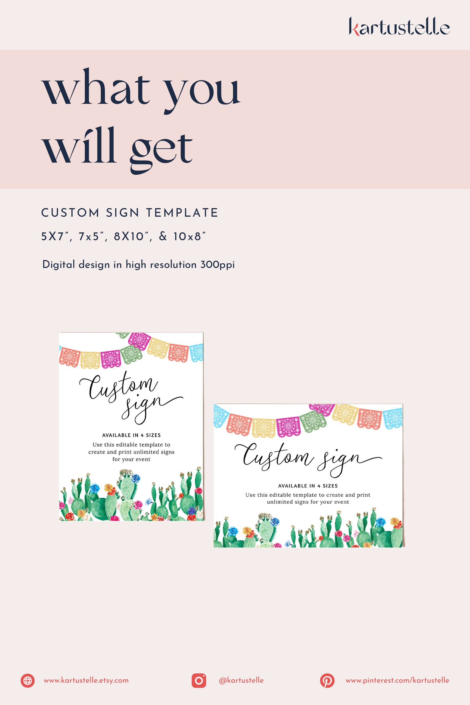 Fiesta Custom Sign Template, Mexican Bridal Shower Sign, Cactus Custom ...