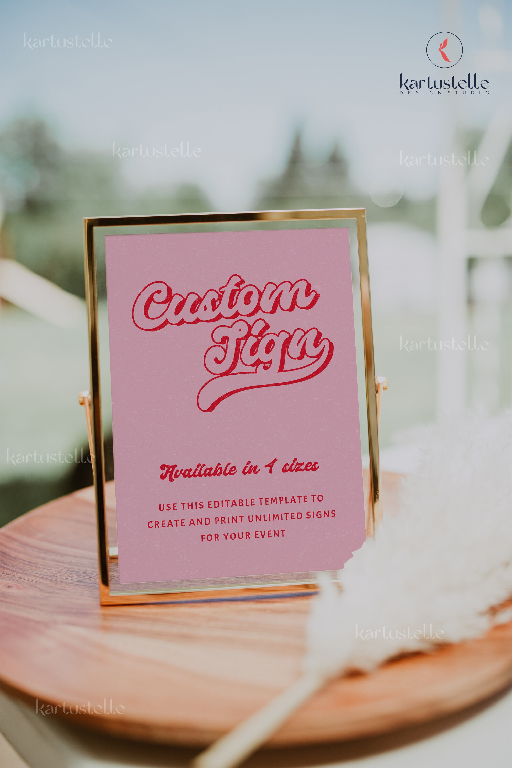 Red Pink Custom Sign Template Red and Pink Personalized Sign - Etsy