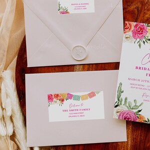 Fiesta Envelope Address Label Mexican Mailing Label Template Cactus Hot ...