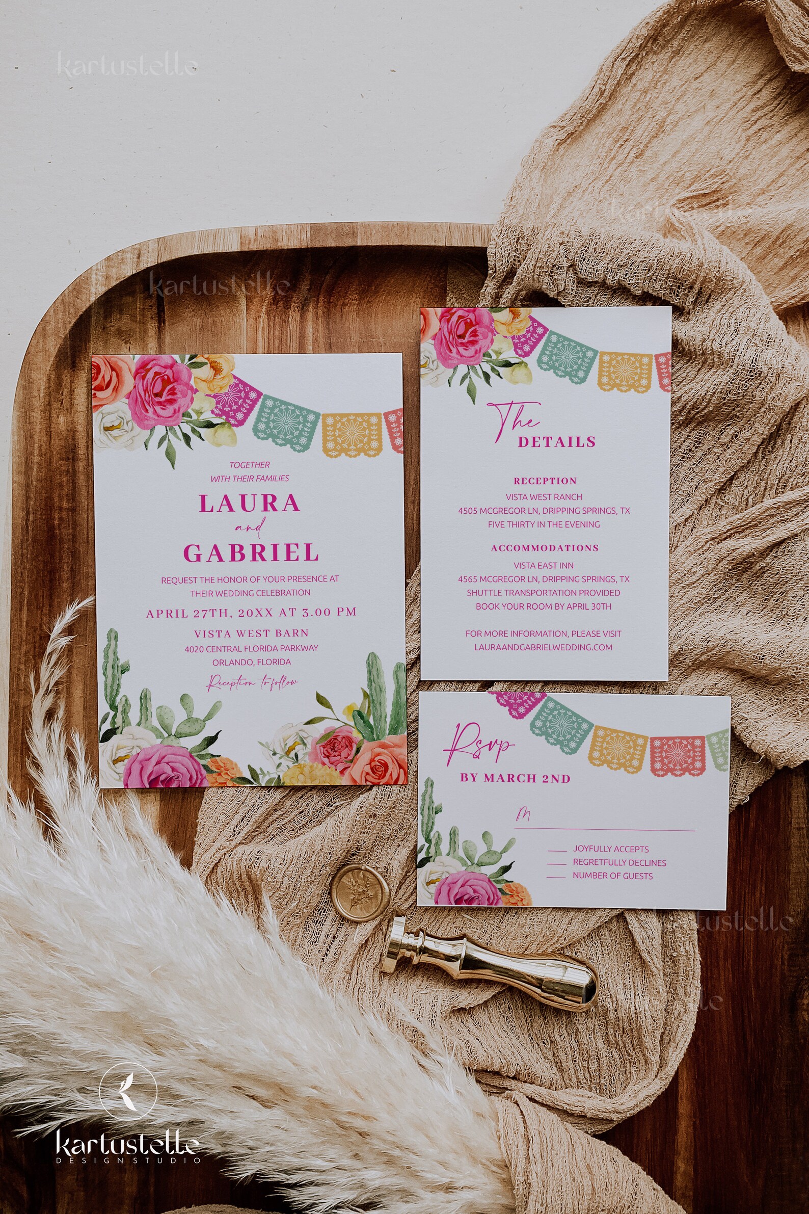 Fiesta Wedding Invitation Set Template, Mexican Wedding Invitations ...