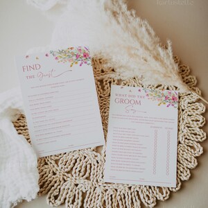 Pink Floral Bridal Shower Games Bundle Template Spring Wildflower ...