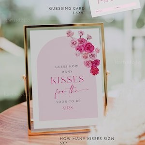 Hot Pink Floral Bridal Shower Games Bundle Template, Hot Pink and Blush ...