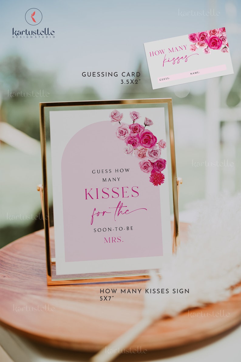 Hot Pink Floral Bridal Shower Games Bundle Template, Hot Pink and Blush ...