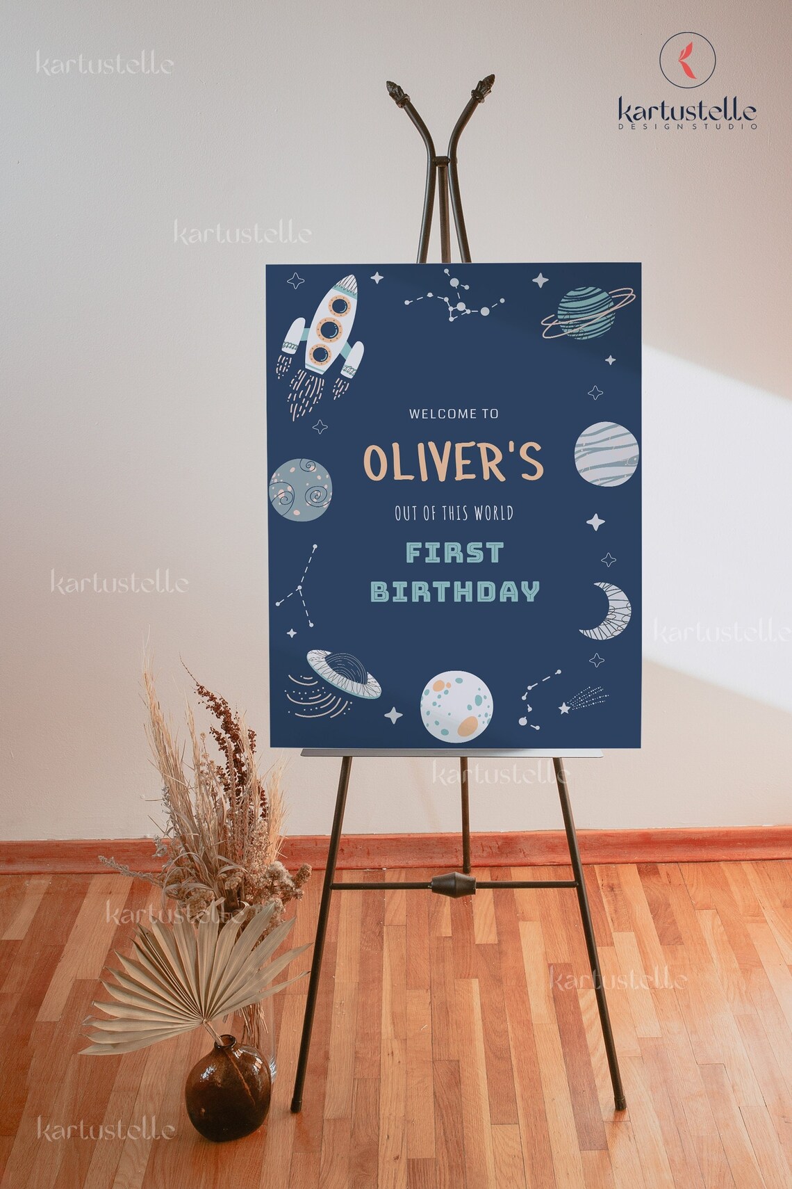 Outer Space Birthday Welcome Sign Template, Planet Birthday Party Sign ...